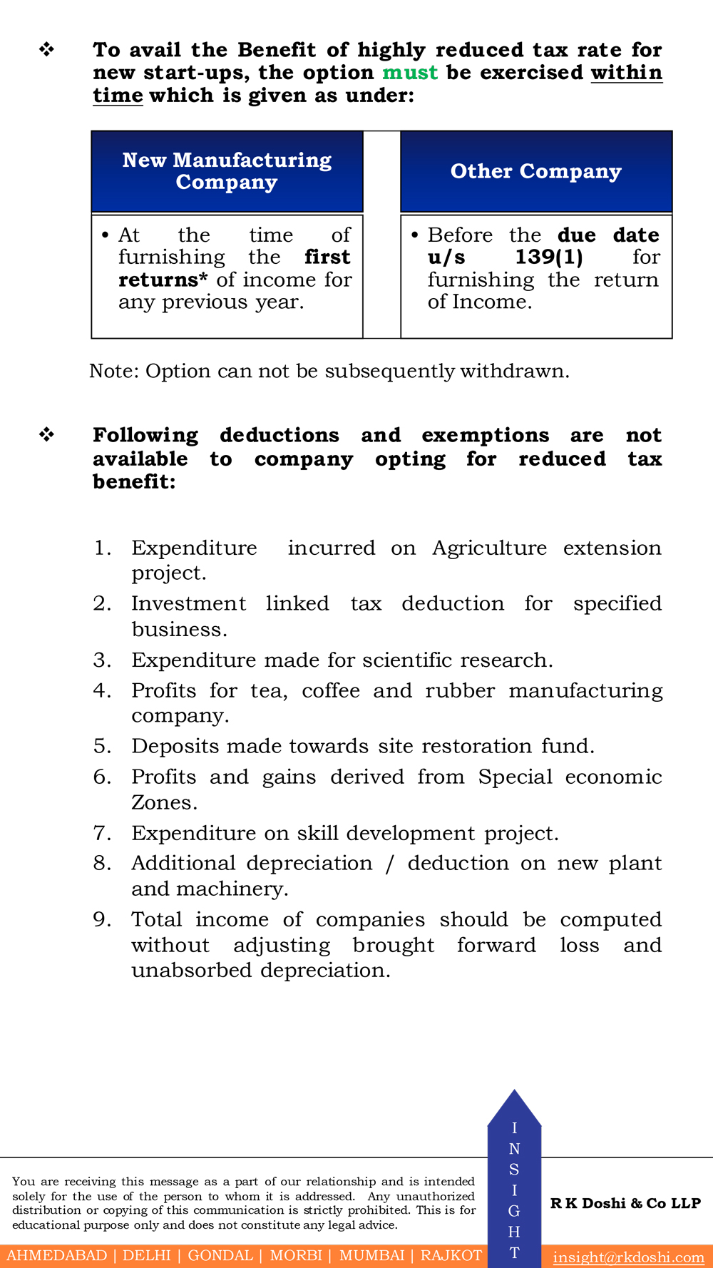 R K Doshi & Co LLP | Choosing right legal entity for a Start-up